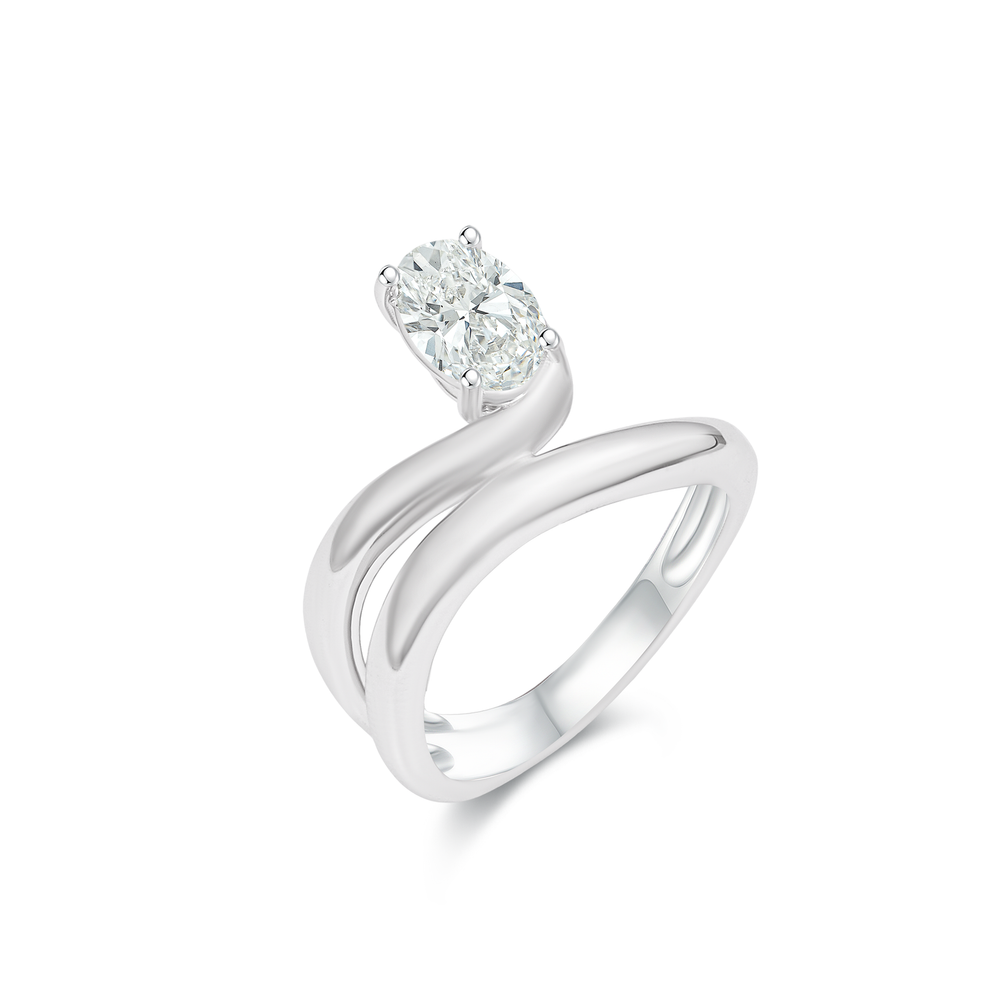 TDG 10K Lab Grown Flow Solitaire Diamond Ring – The Diamond Garden