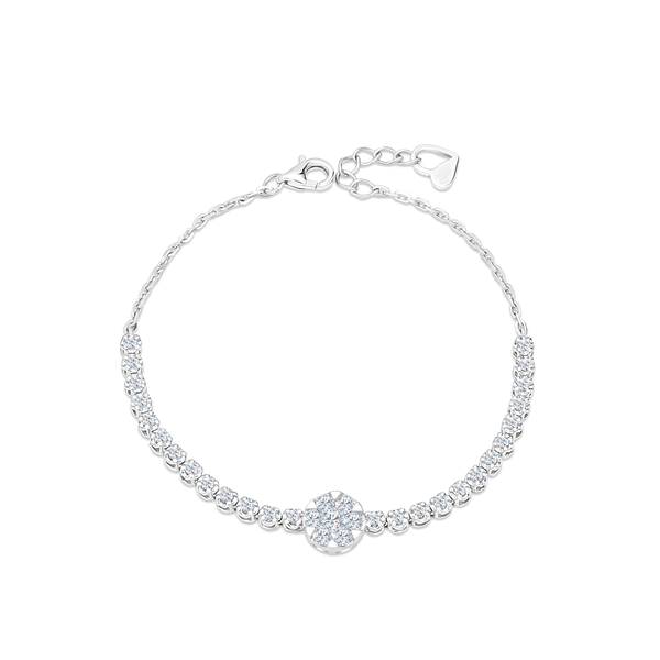 TDG 10K Gold Lab-Grown Round Cluster Diamond Bracelet – The Diamond Garden